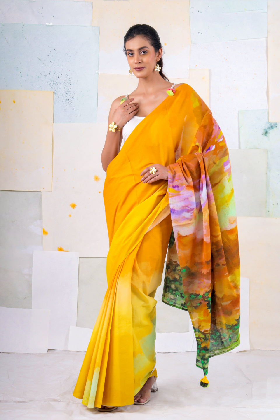 Alphansoe butterscape saree – Buta Buti