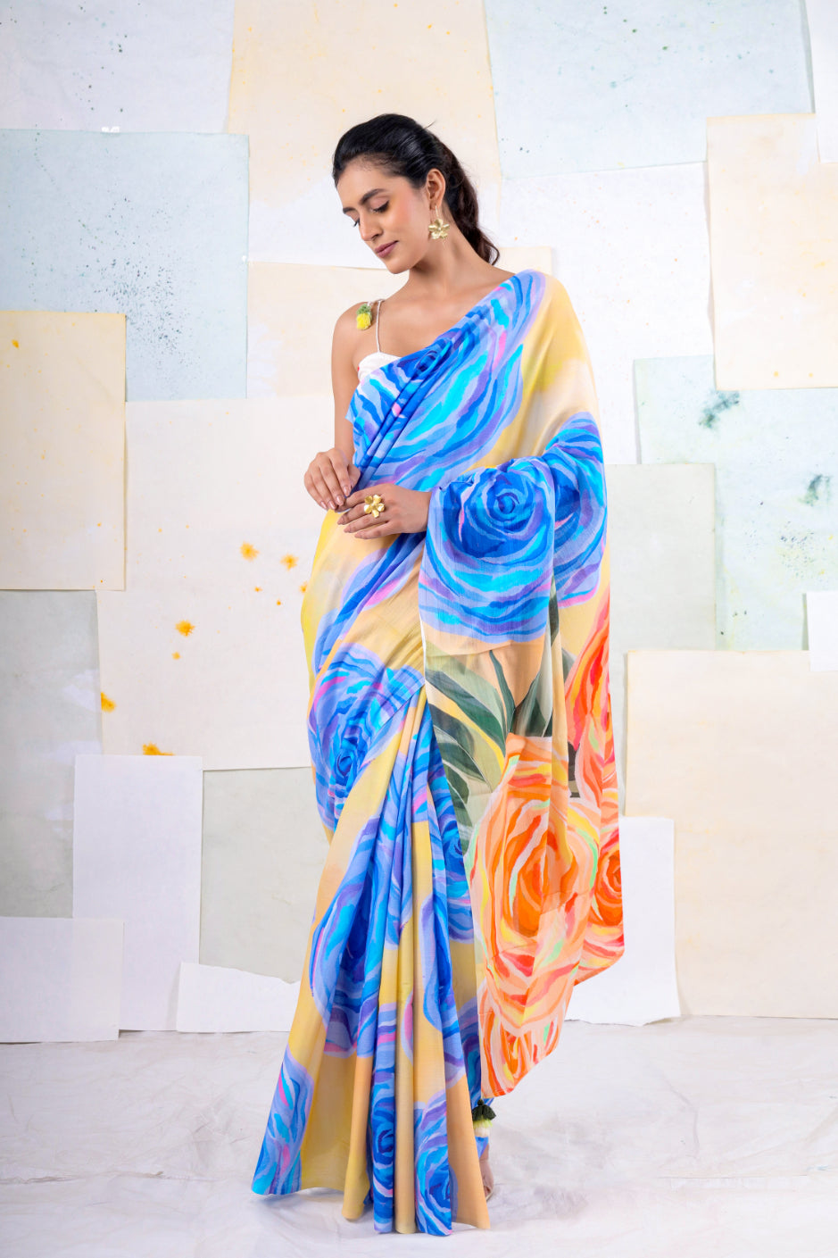 Almond bella rose saree – Buta Buti